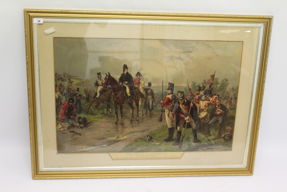 Victorian print - 'Wellington at Waterloo', the dawn of the day June ...