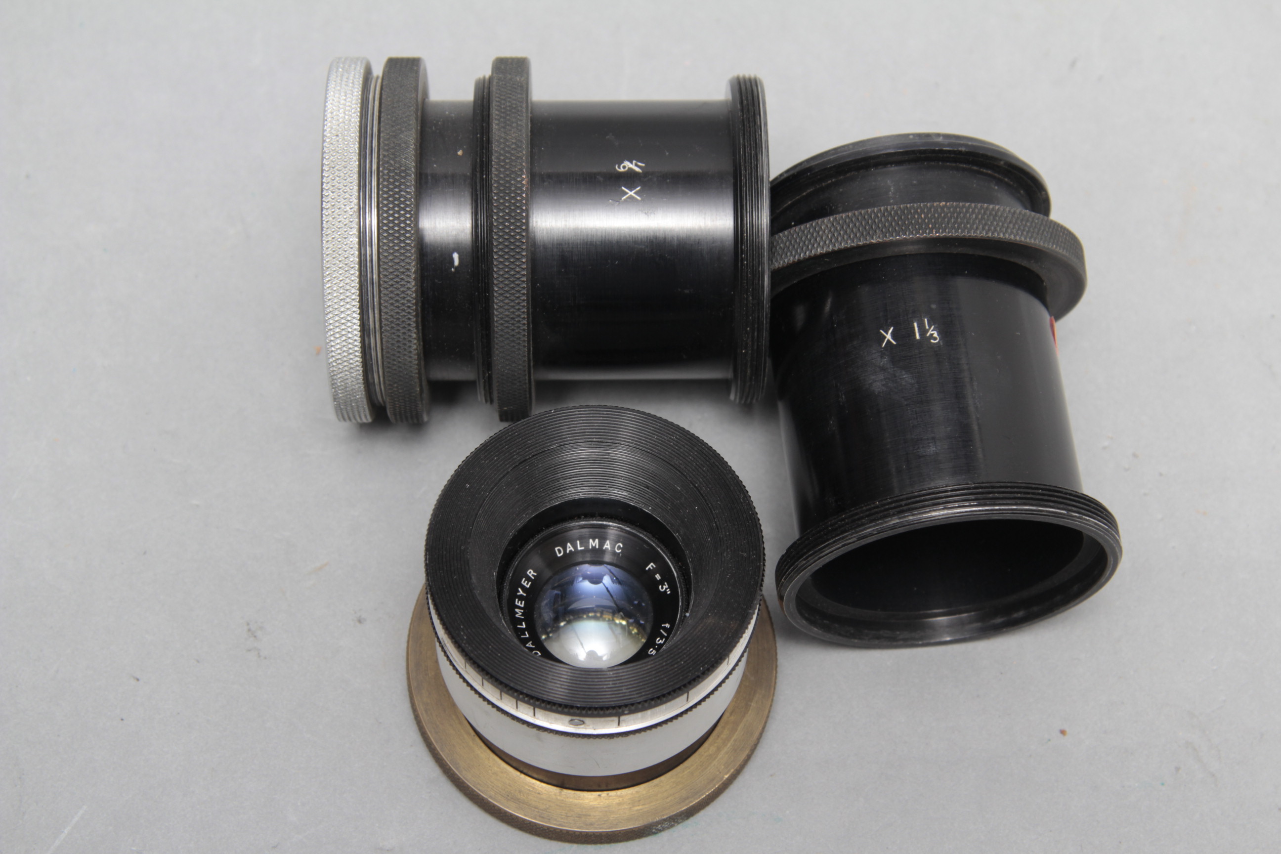 Dallmeyer Dalmac Lens, a 3 inch f/3.5 with matching extension tubes