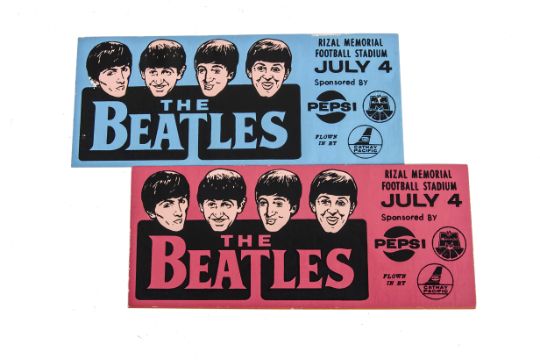 The Beatles, Rare set of three original promotional stickers for The ...