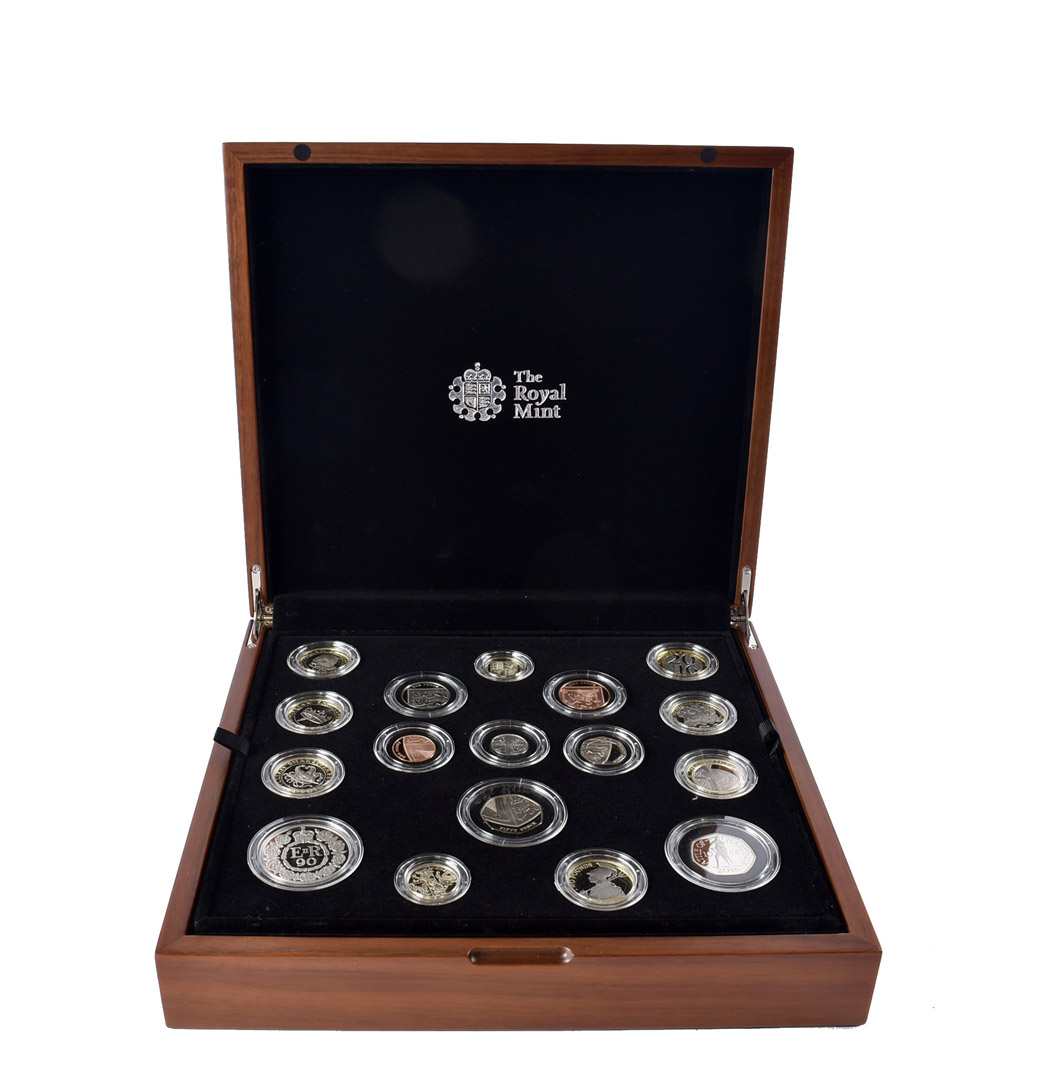 A modern Royal Mint 2016 UK Premium Proof Coin Set, the seventeen ...