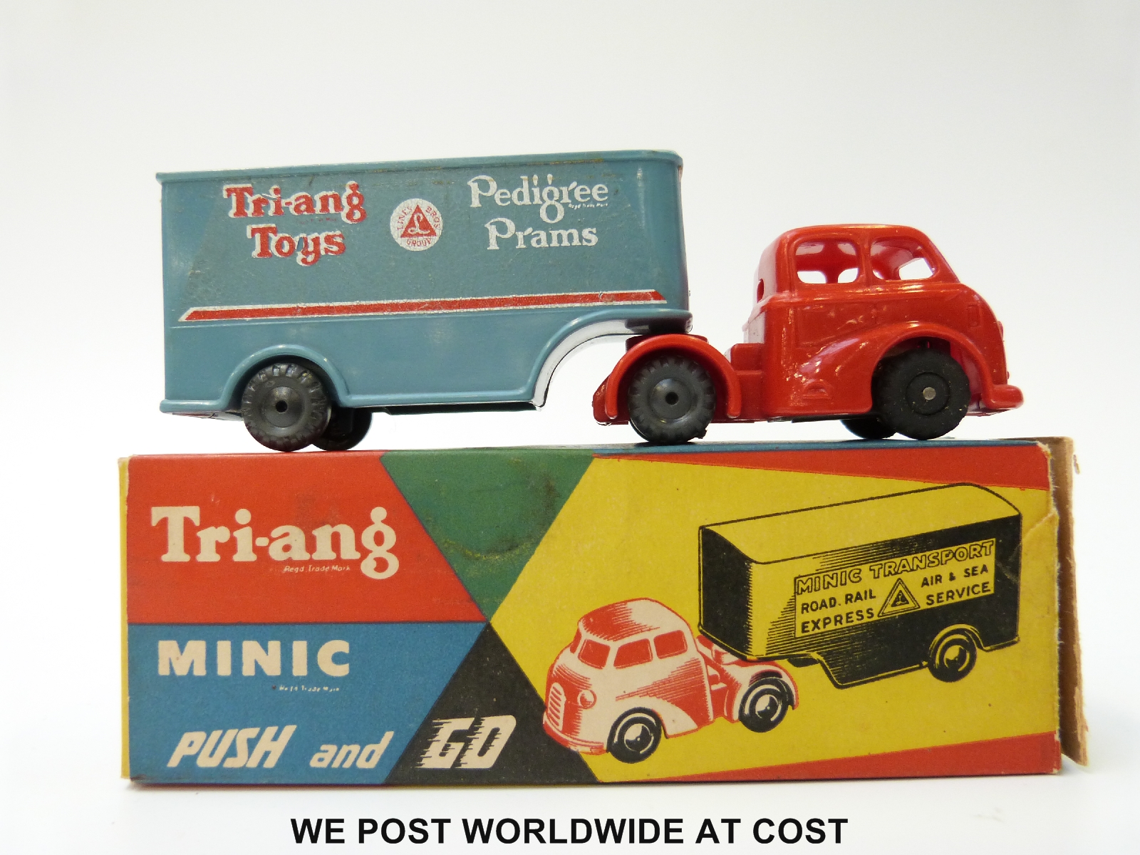 Tri-ang Minic Push and Go model Pantechnicon, in original box