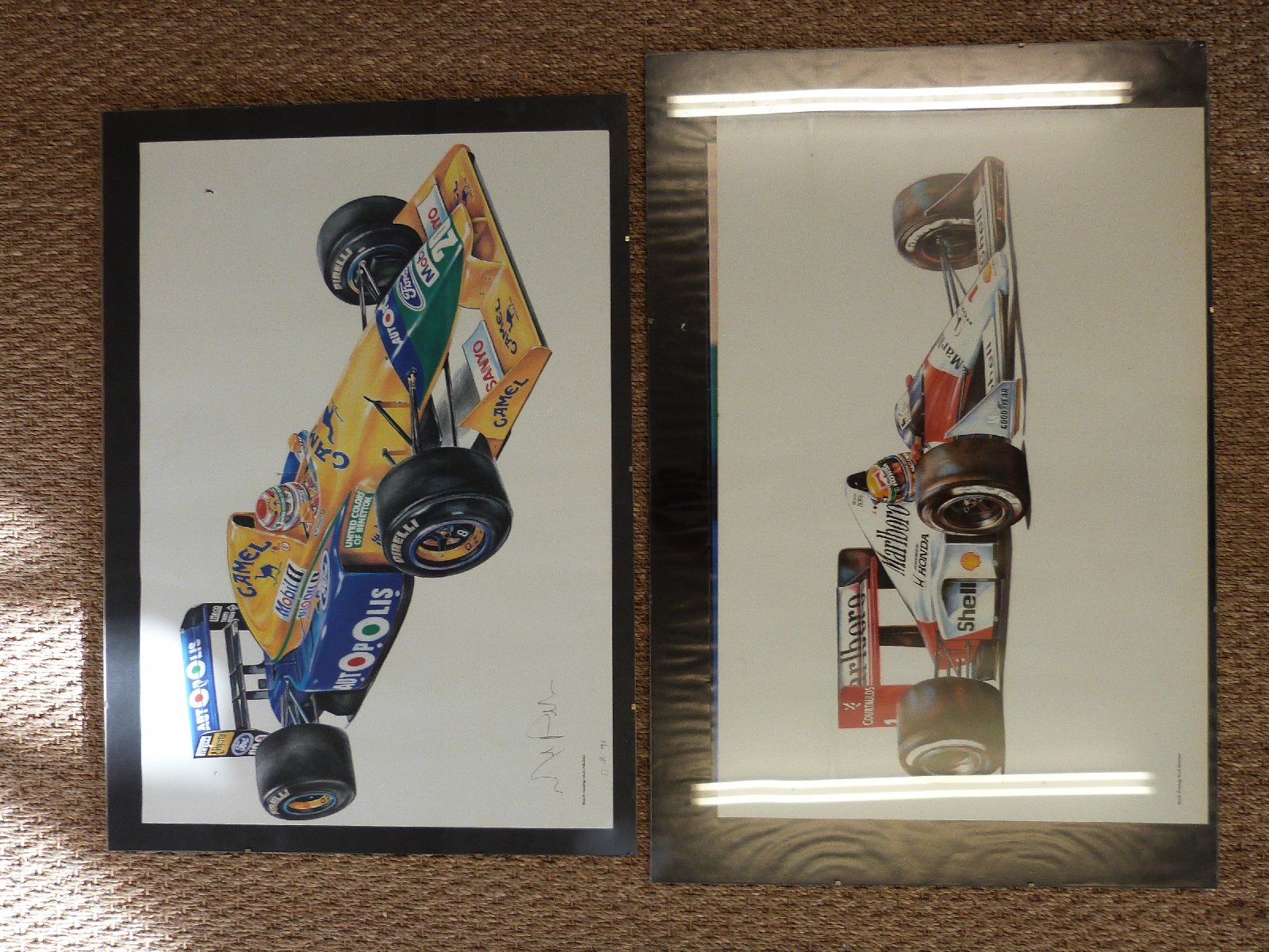 Mark Palumbo signed motor racing print dated 13-7-91, 43 x 63cm, a ...