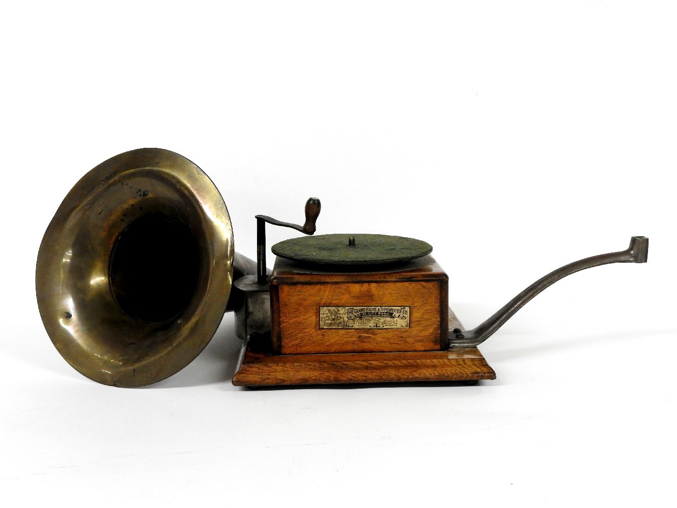 A Gramophone and Typewriter Company gramophone, lacking sound box and ...
