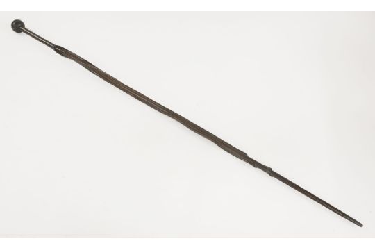 A carved hardwood Zulu knobkerrie or chief's staff, early 20th century ...