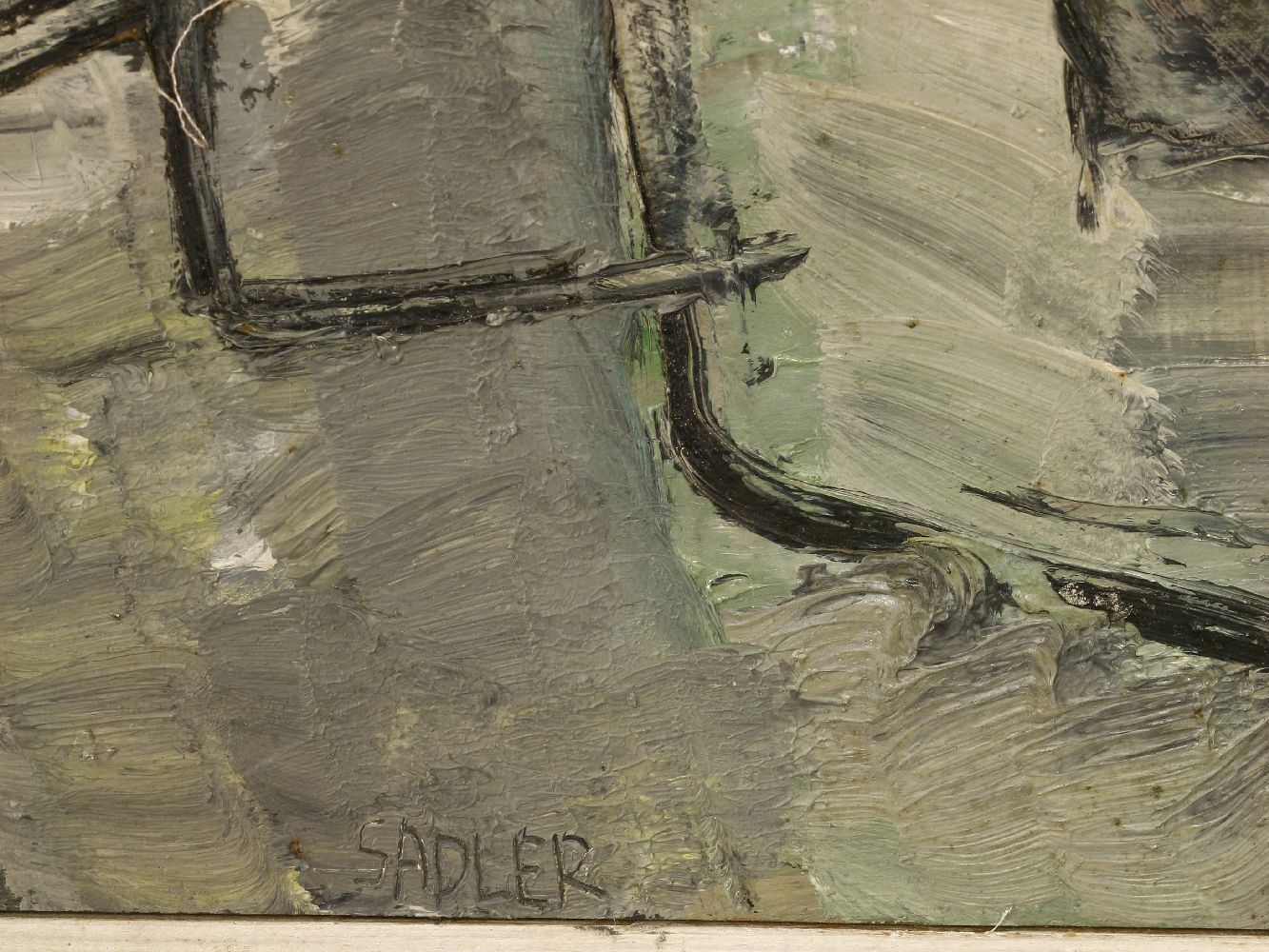 *Robert Sadler (1909-2001)GREY COMPOSITION, 1959Signed l.l., acrylic on ...