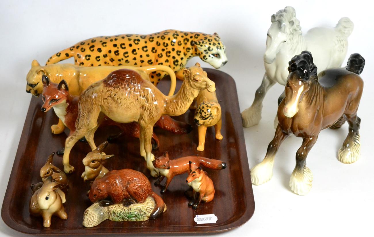 Beswick Wild Animals Including: Camel, model No. 1044, Leopard, model ...