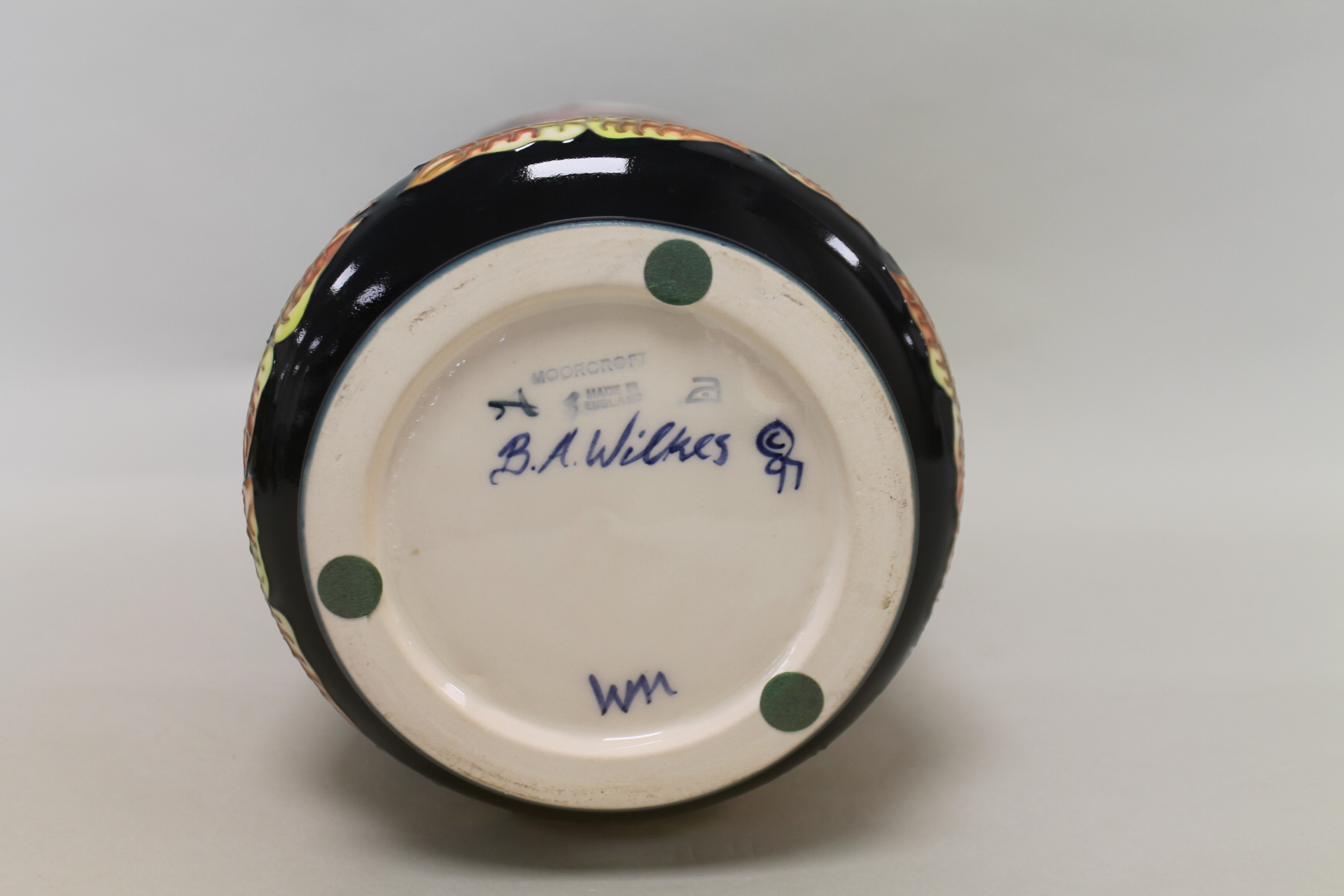 Moorcroft Pottery "Andalusia" pattern vase designed by Beverley Wilkes ...