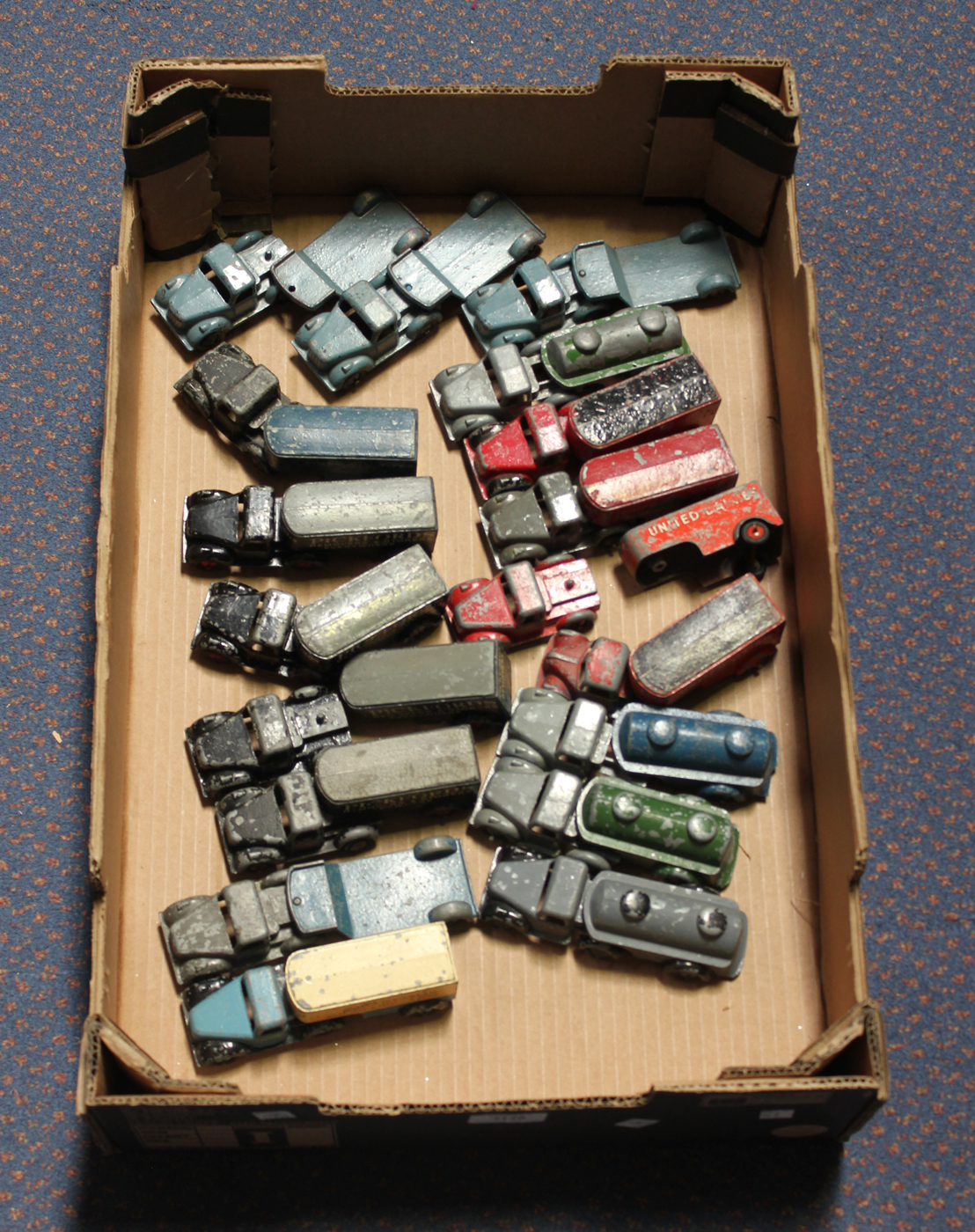 A collection of Timpo Toys die-cast cars, racing cars, commercial ...
