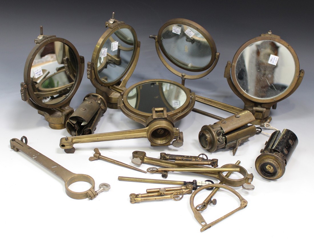 A World War II period military brass heliograph, the back detailed ...