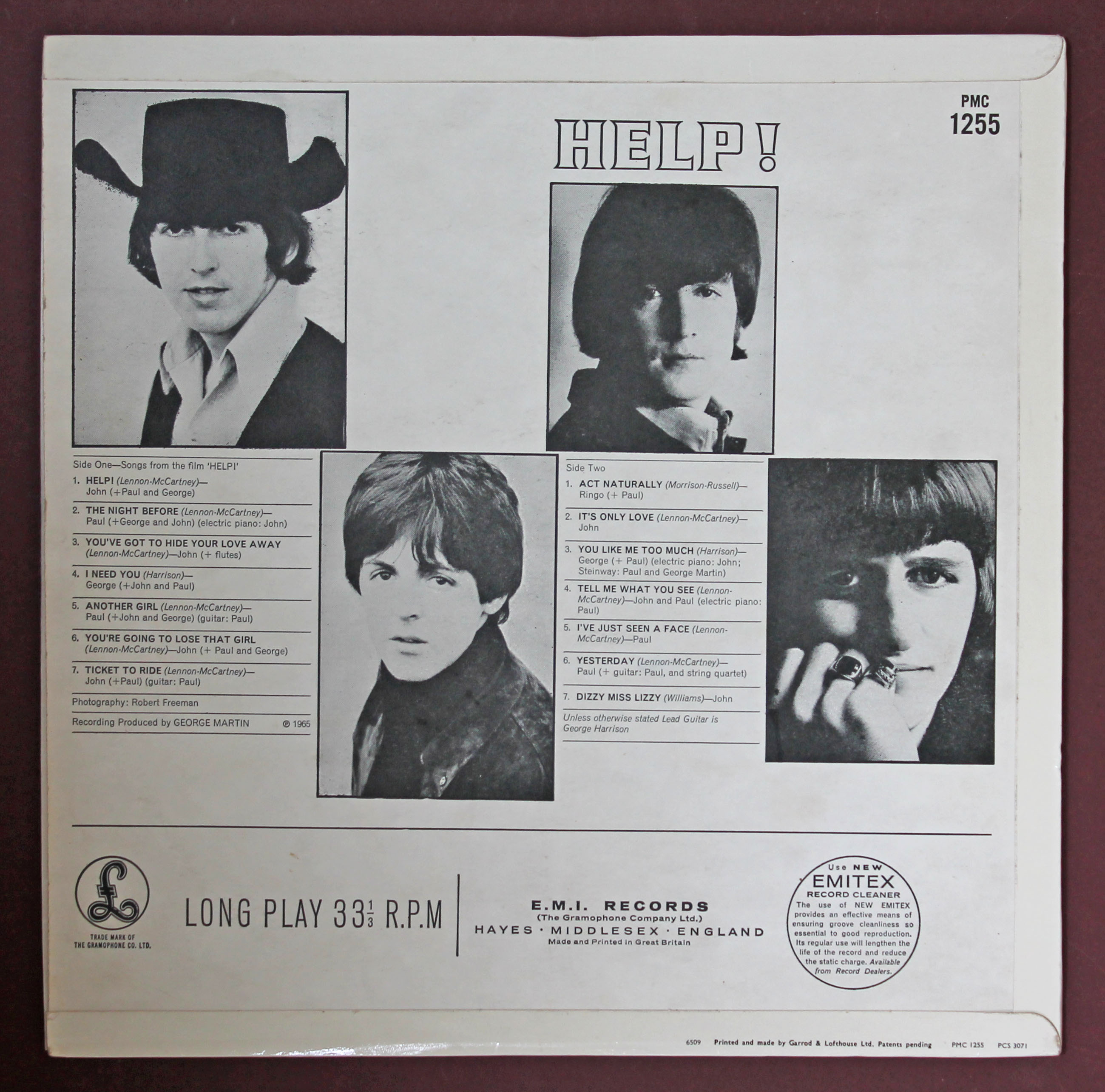 The Beatles - Help! UK 1965 mono LP 1st pressing variant Parlophone PMC ...