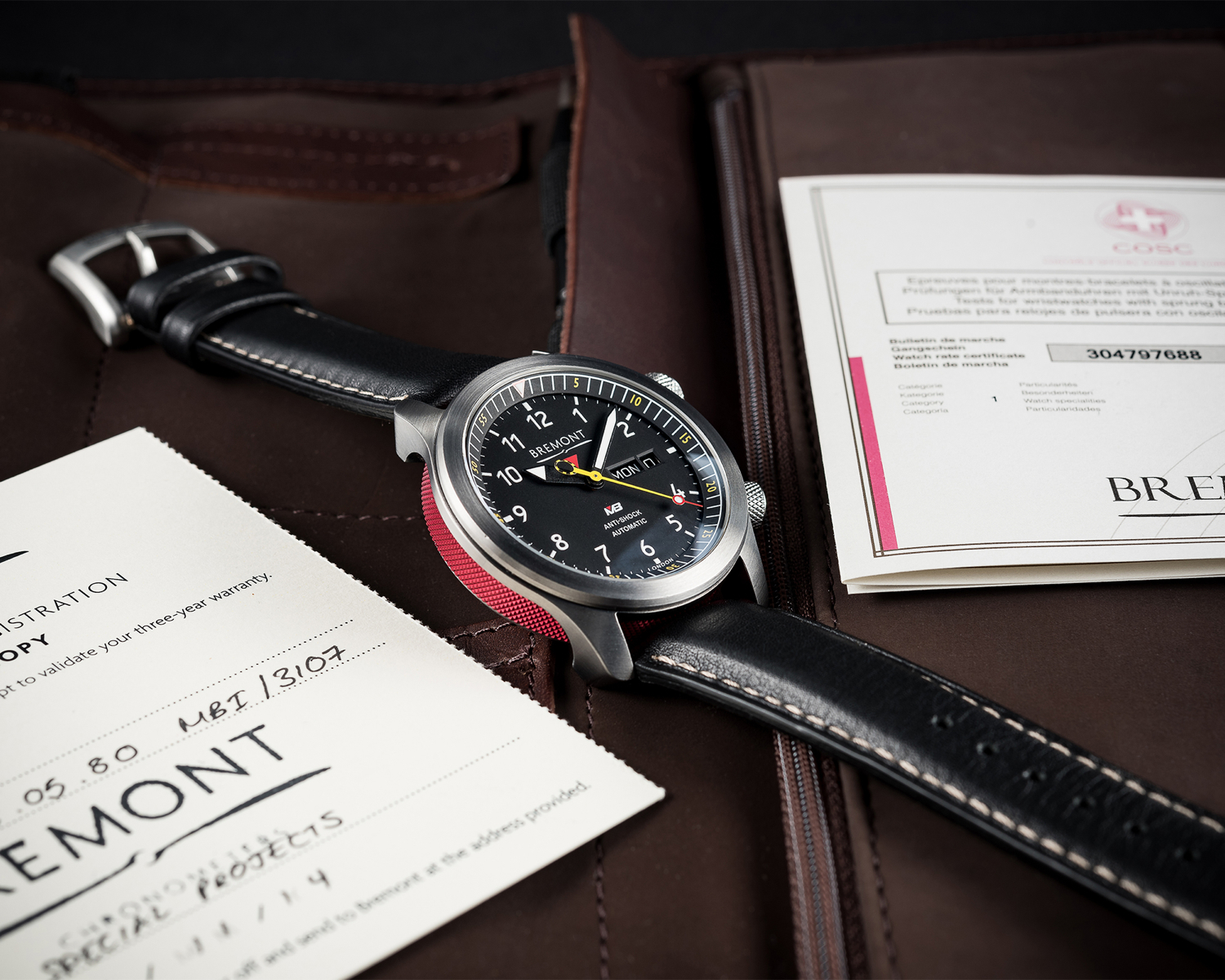 AN EXTREMELY RARE GENTLEMAN'S STAINLESS STEEL BREMONT MB1 AUTOMATIC ...