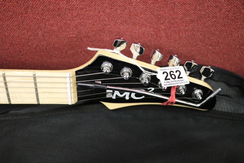 Guitar - MC2 Electric guitar in sea green/blue flame finish. Appears ...