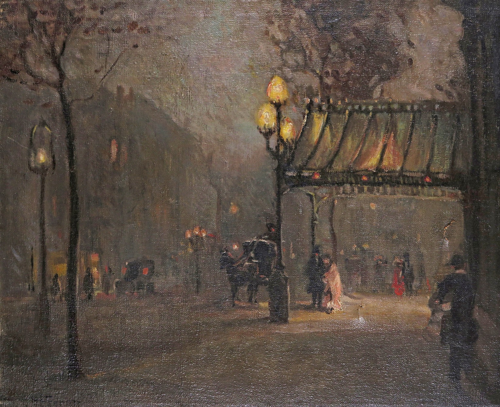 Hilda Fearon (1878-1917) Leaving the Theatre Signed Oil on canvas 51 x ...