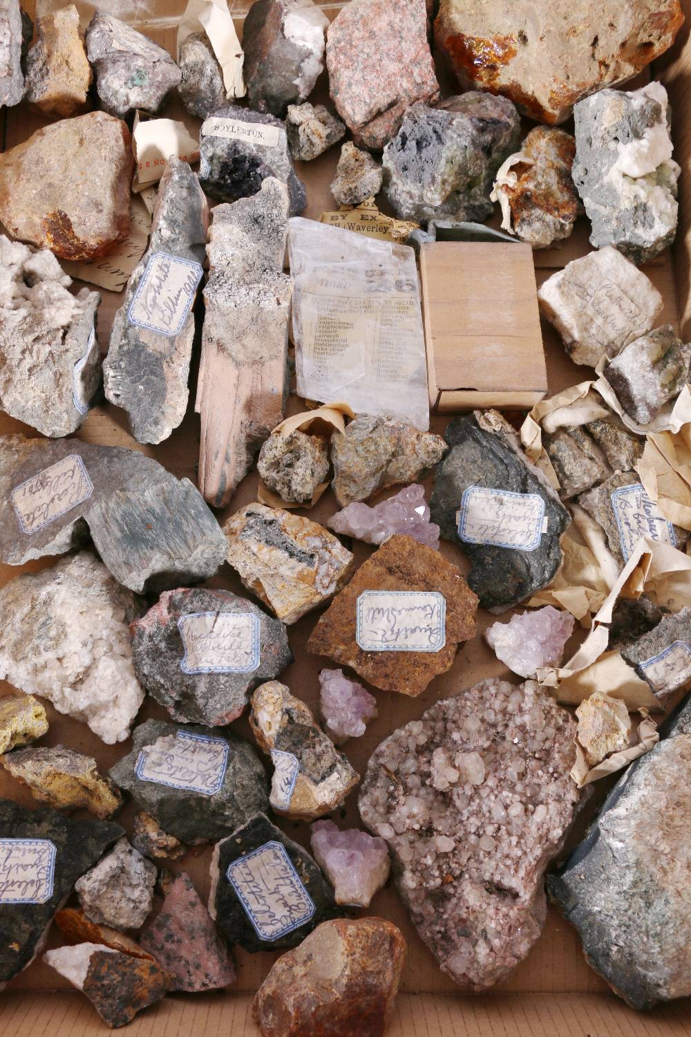 Natural History, mineral and geological samples, many with labels ...
