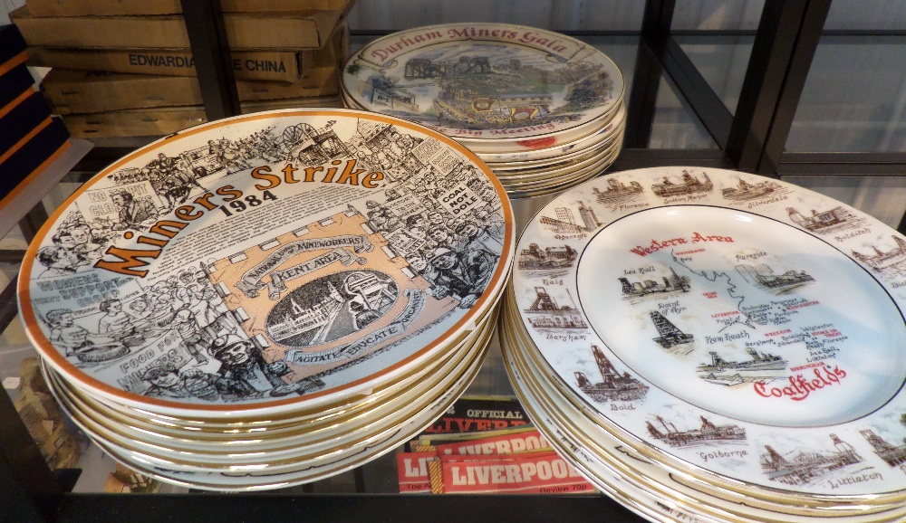 Collection of 26 collectable mining related cabinet plates including ...