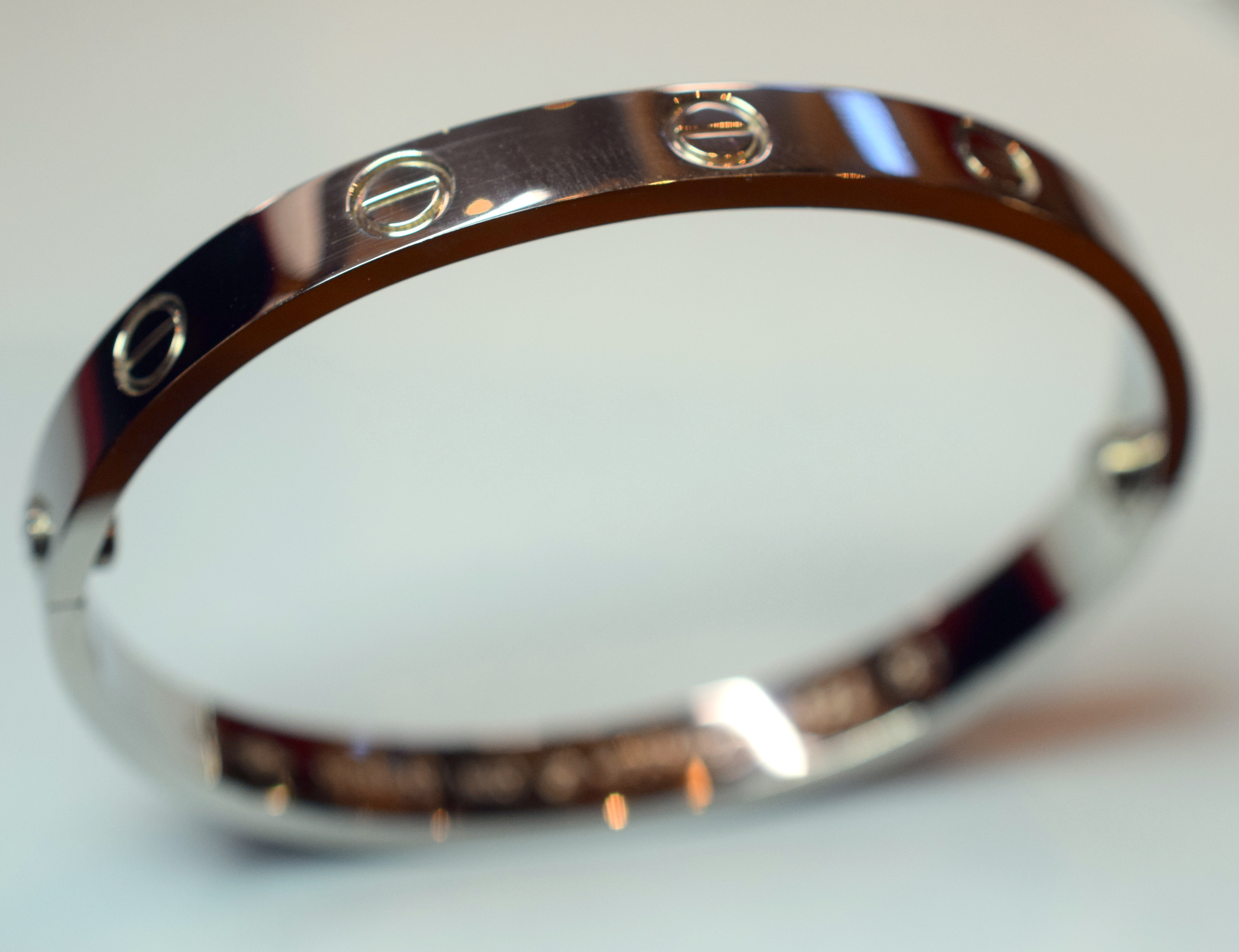 18ct White Gold Cartier Lady's Slave Or Love Bracelet As Worn By Katie ...