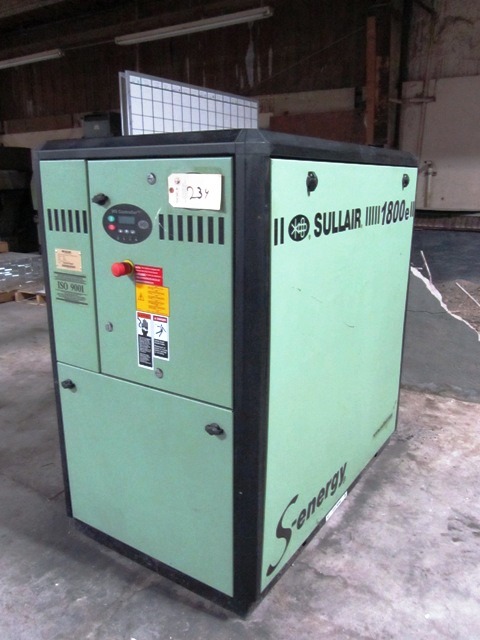 Sullair Model 1809E/A 25 HP Rotary Screw Air Compressor, with 125/135 ...