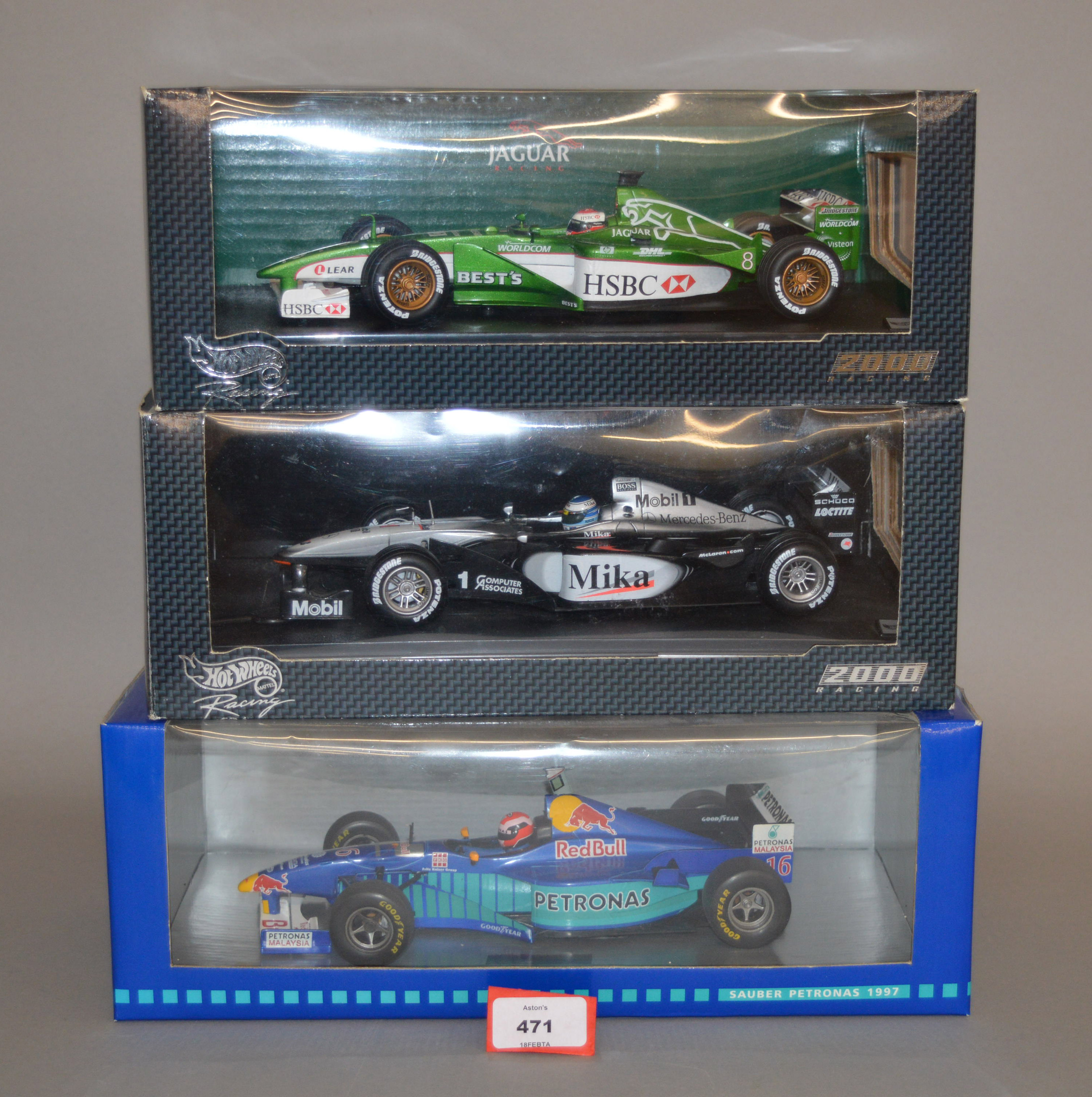 Five boxed diecast Racing Car models in 1:18 scale, including two from ...