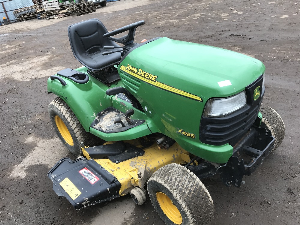 JOHN DEERE X495 DIESEL RIDE ON MOWER, YEAR 2003, HYDRAULIC LIFT DECK ...
