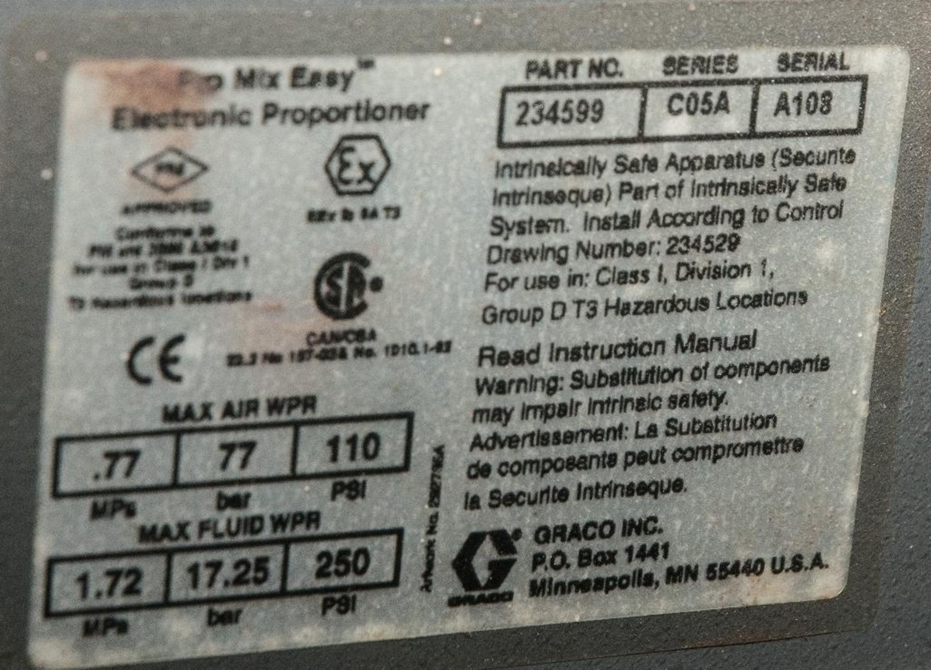 Graco ProMix Easy, Plural Component Proportioner, Part # 234599, Series ...