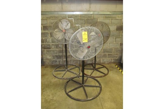 (3) 24" Dayton Pedestal Shop Fans