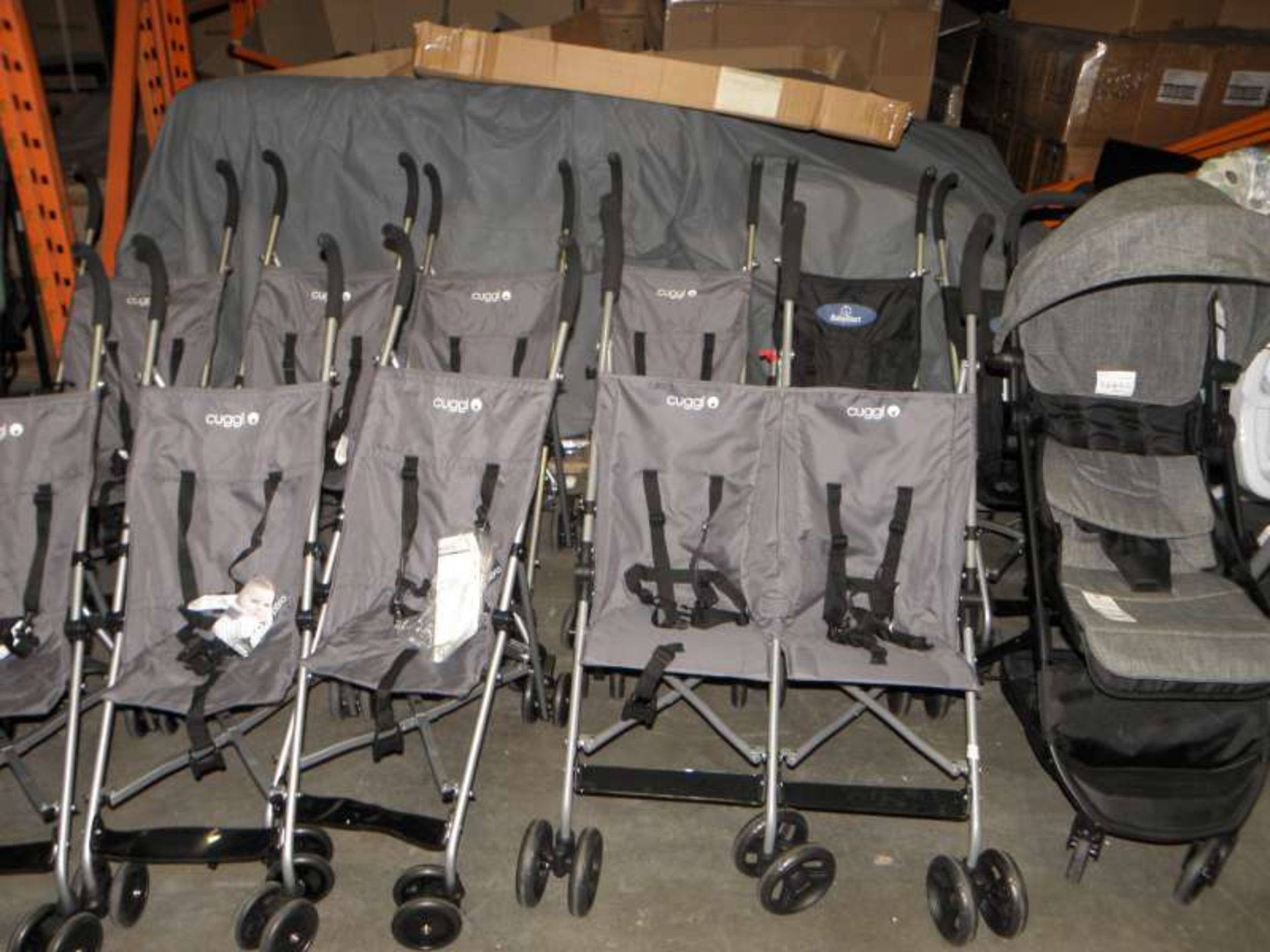 10 X BABY PUSHCHAIRS IE CUGGI AND BABYSTART AND A TWIN CUGGI PUSHCHAIR