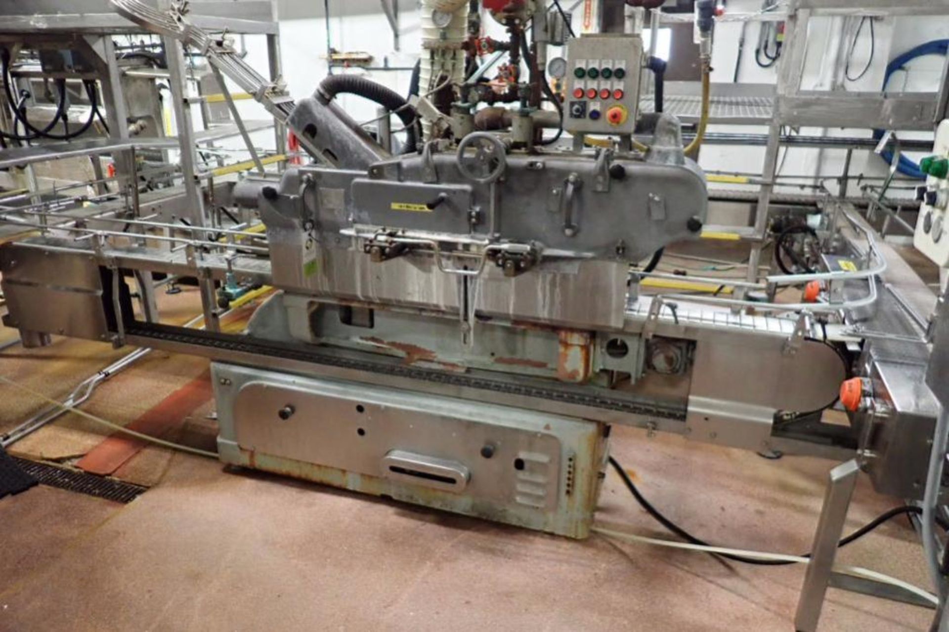 2016 Silgan steam white capper, SN NF 2104LJG, 120 in. long x 5 in ...