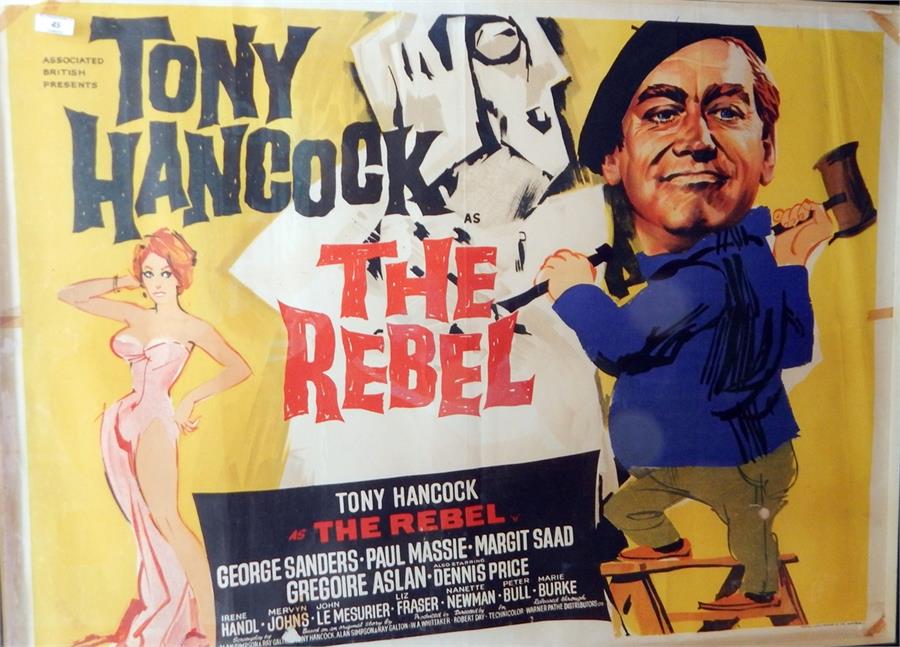 "Tony Hancock The Rebel" colour film poster, 25cm x 100cm