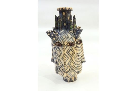 Amanda Popham (b.1954) stoneware 'Blending into the Background' bottle ...