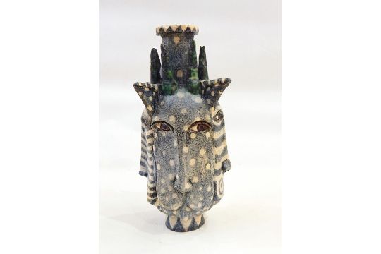Amanda Popham (b.1954) stoneware 'Blending into the Background' bottle ...
