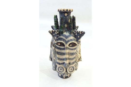 Amanda Popham (b.1954) stoneware 'Blending into the Background' bottle ...