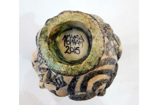 Amanda Popham (b.1954) stoneware 'Blending into the Background' bottle ...
