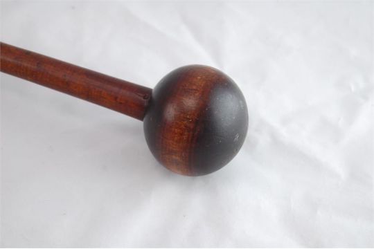 A 19th C. Zulu Executioner's Hardwood 'Knobkerrie', two tone head and ...