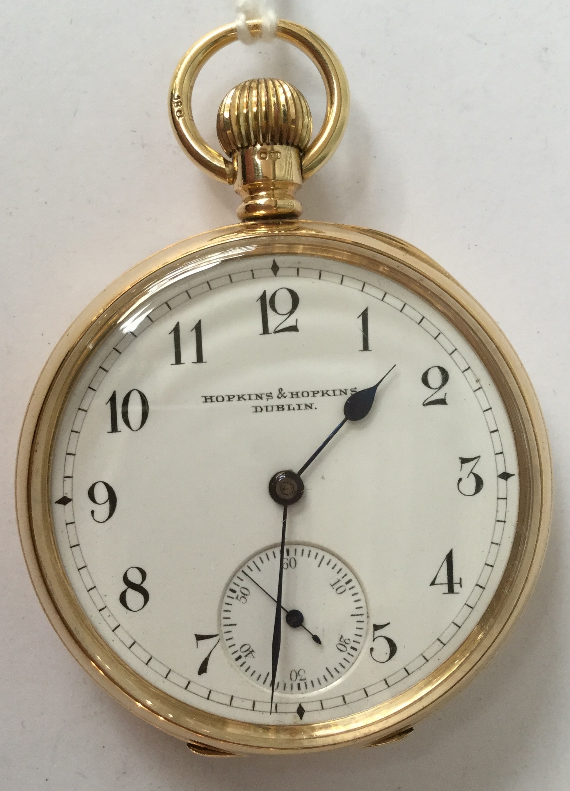 An 18ct gold pocket watch, maker Hopkins and Hopkins, Dublin, case from ...