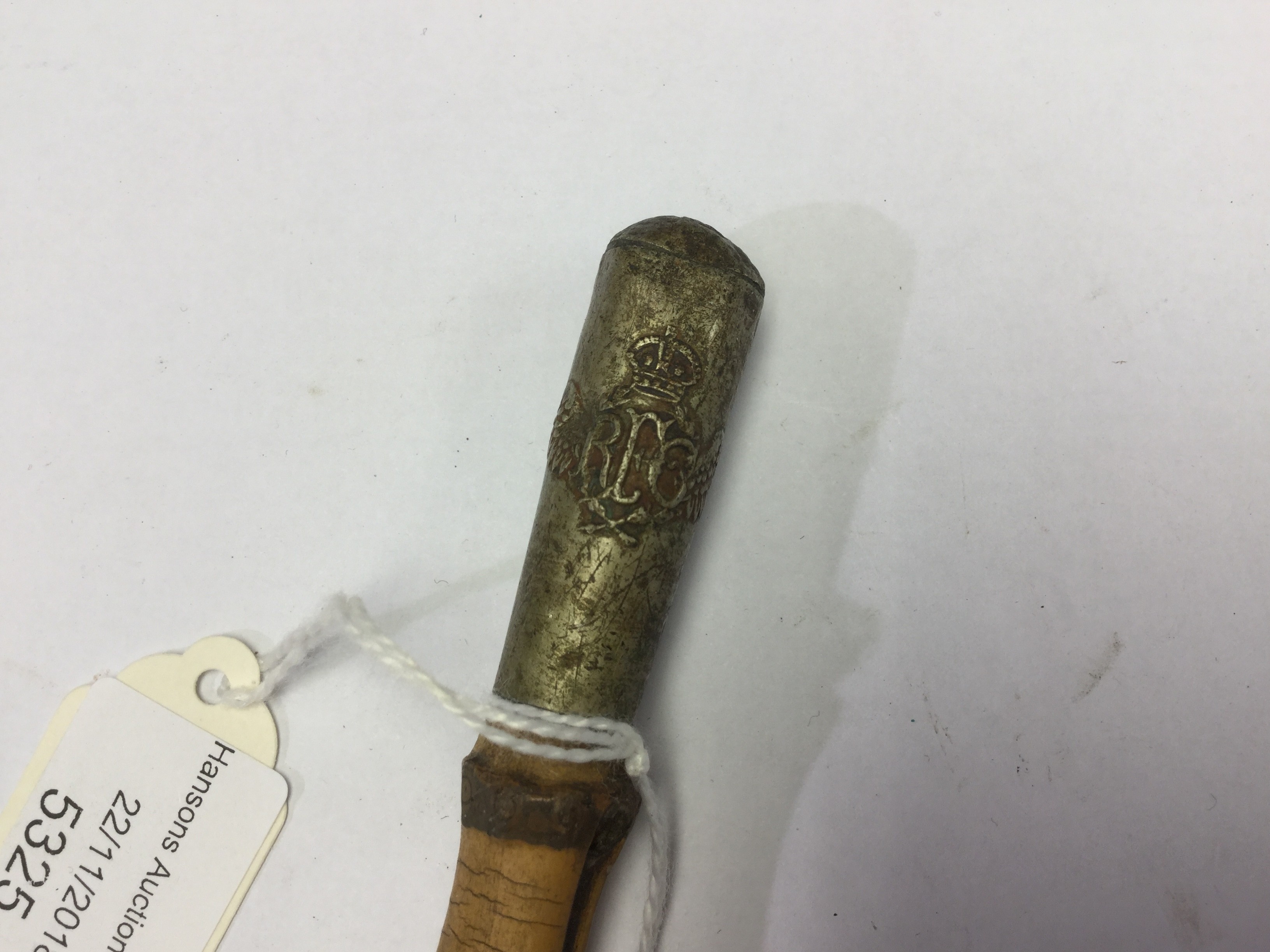WW1 British Royal Flying Corps RFC swagger stick with nickle plated ...