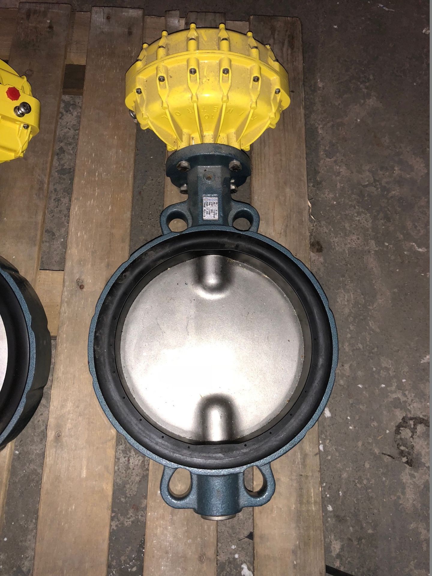 10" Cast Iron Butterfly Valve With a Kinetrol Model 10 Actuator Attached