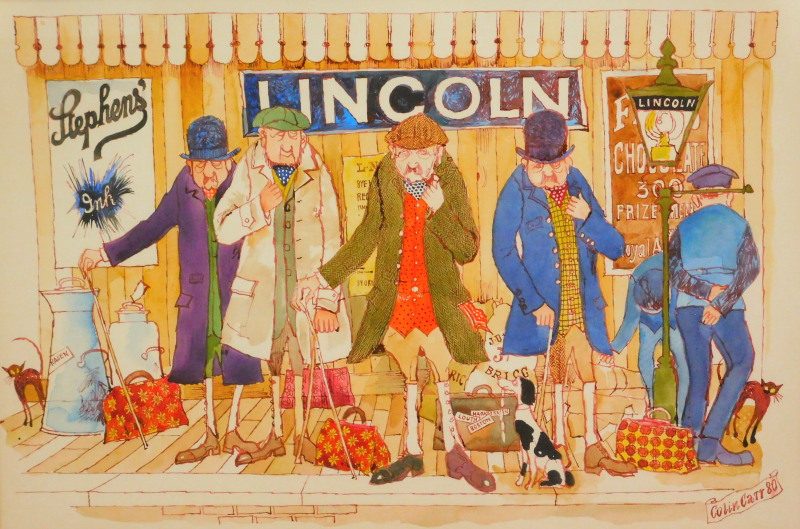 Colin Carr (1929-2002). Lincoln Railway Station, watercolour, signed ...