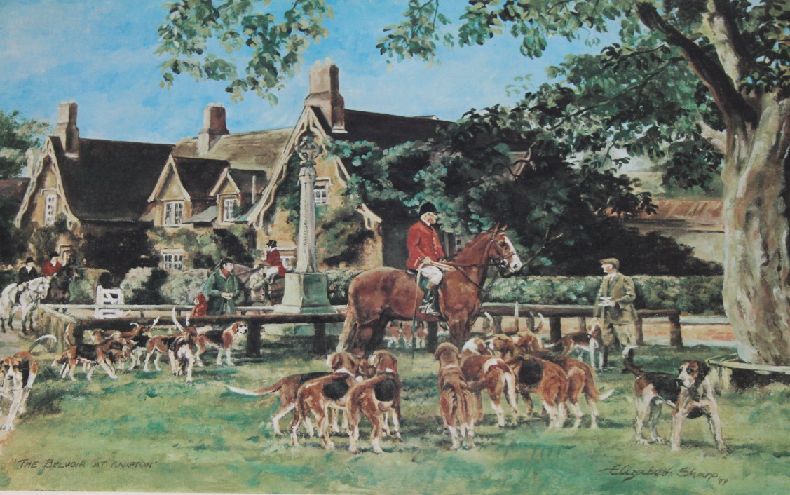 After Elizabeth Sharpe. The Belvoir at Knipton, signed limited edition ...
