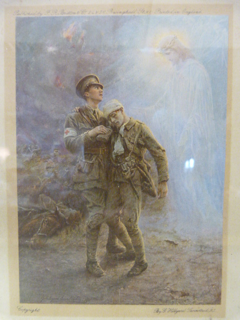 An Oak framed WW1 Lithograph 'The White Comrade by F R Britton and Co.