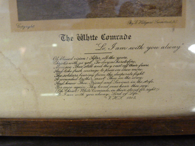 An Oak framed WW1 Lithograph 'The White Comrade by F R Britton and Co.