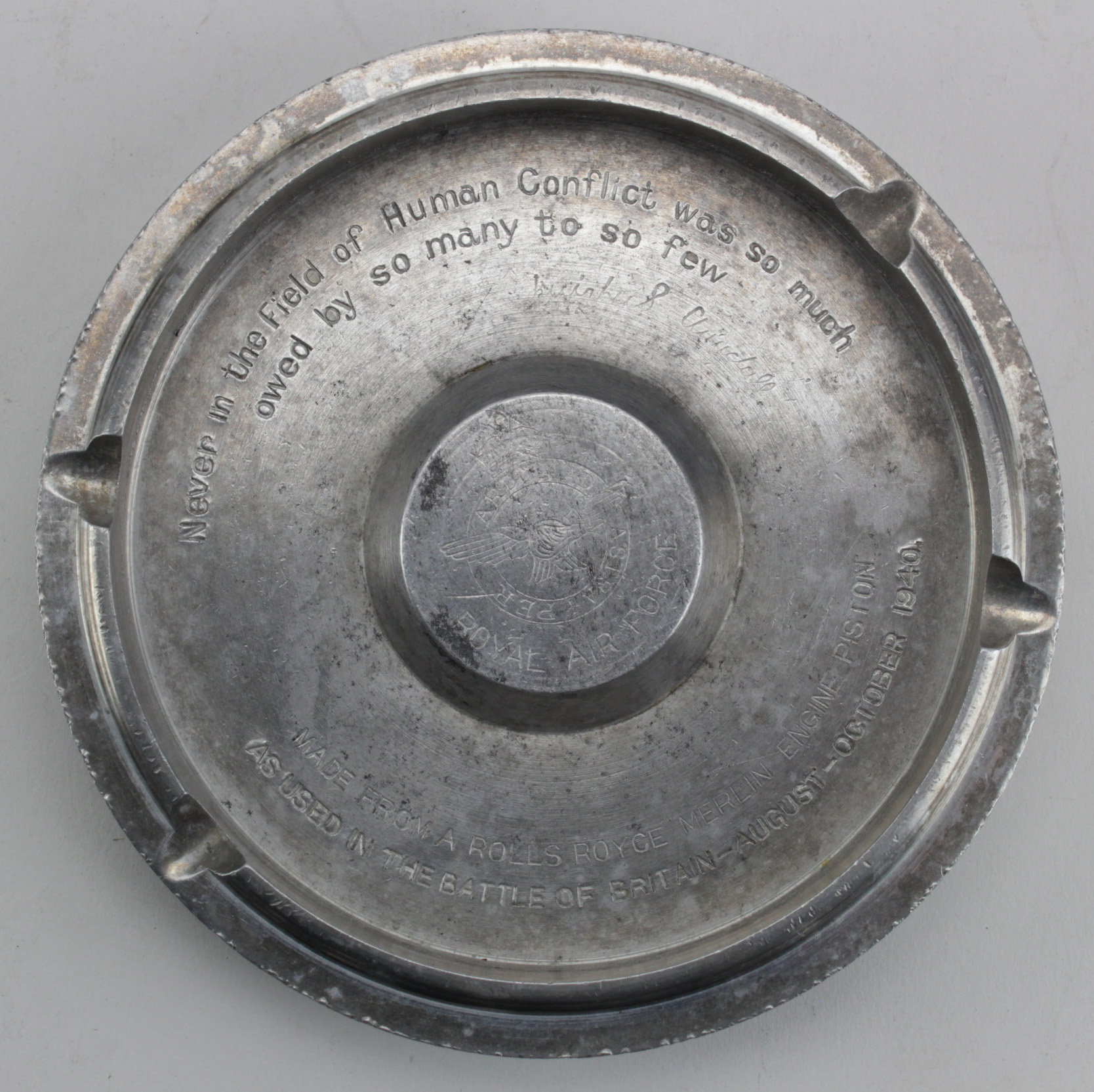 Ashtray made from an RAF Rolls Royce Merlin engine piston, as used in ...
