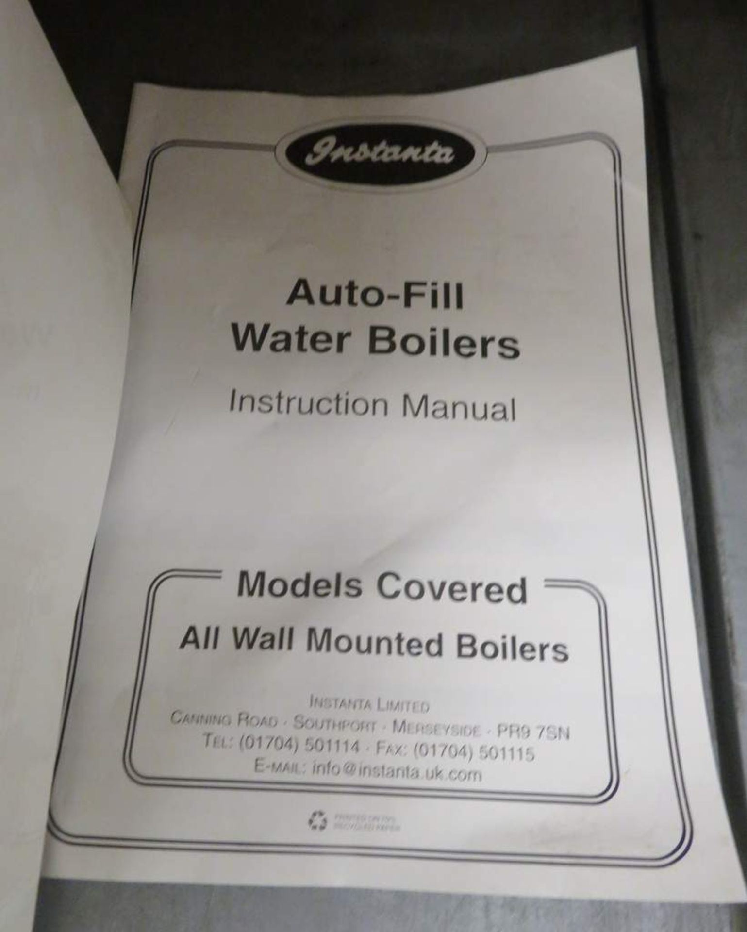 Instanta LTD, WM3, Auto-Fill Water Boilers