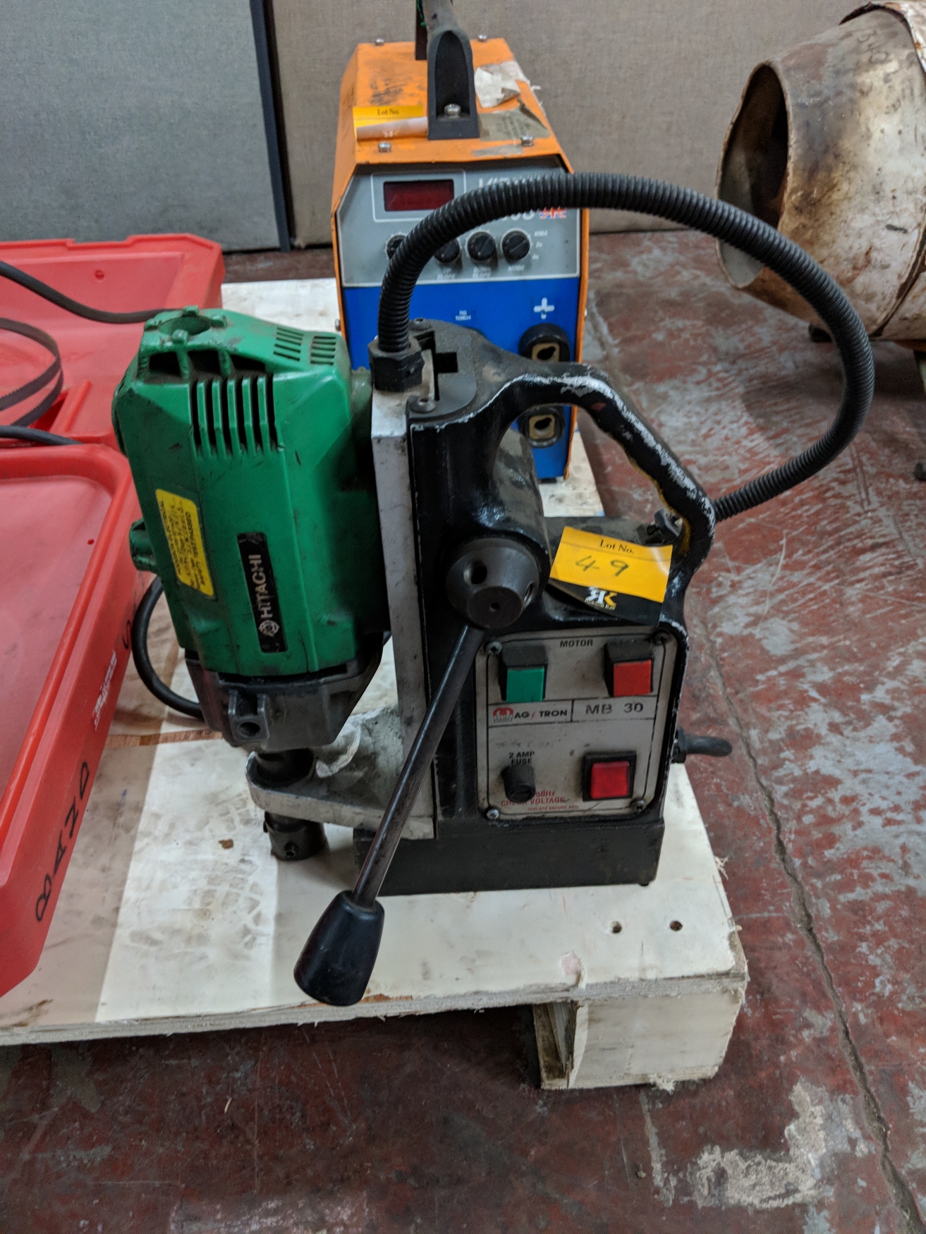 Magtron model MB30 magnetic drill stand including Hitachi 110V drill ...