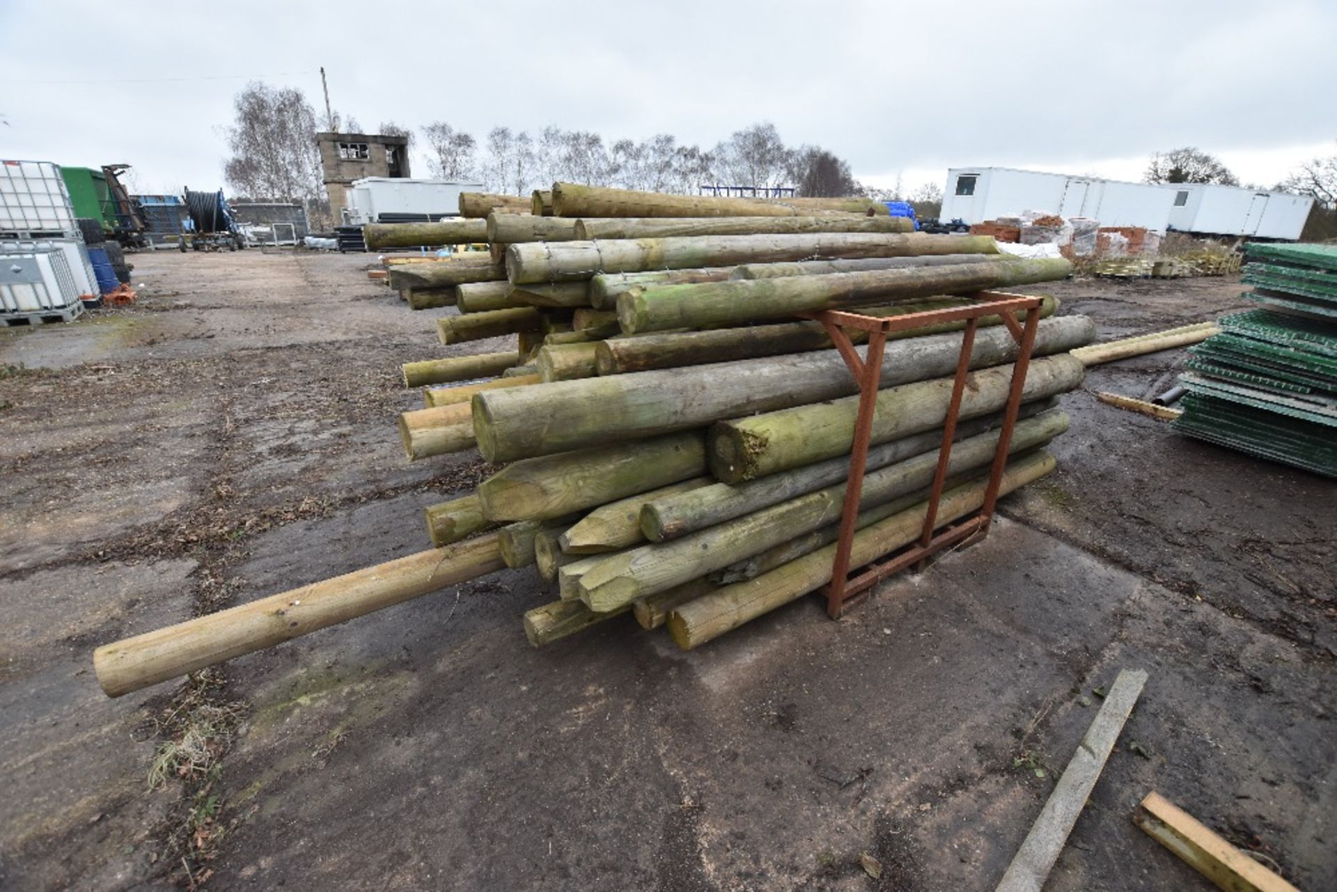40 x Various Round Wooden Posts, average 2900 x 150mm Diameter