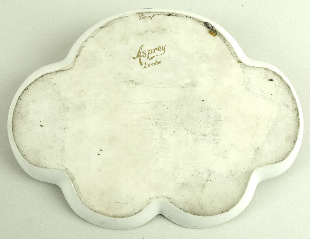 A Dresden porcelain inkwell and pen stand for Asprey, circa 1930, the ...