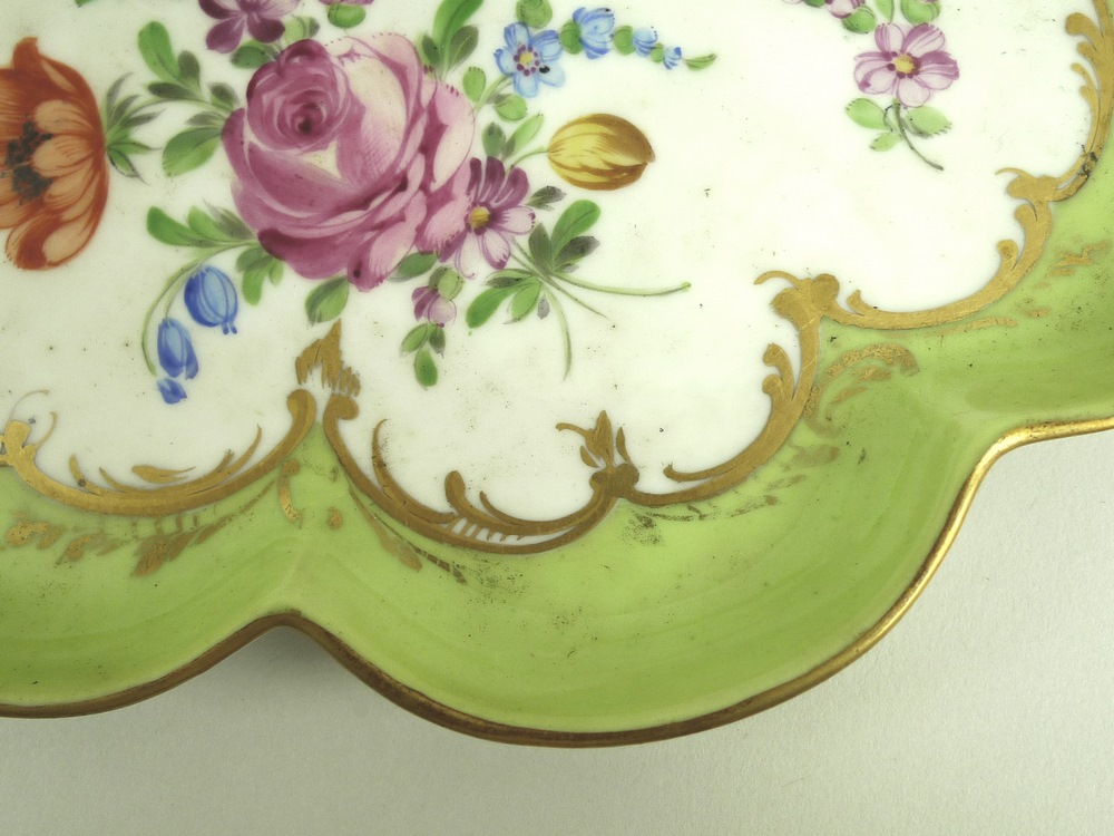 A Dresden porcelain inkwell and pen stand for Asprey, circa 1930, the ...