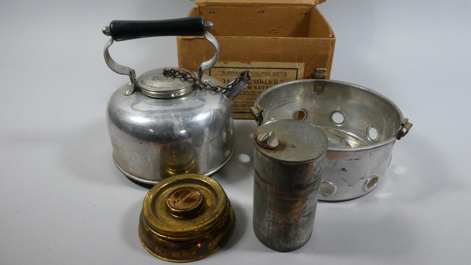 A Vintage Sirram Rambler Kettle with Burner Stand