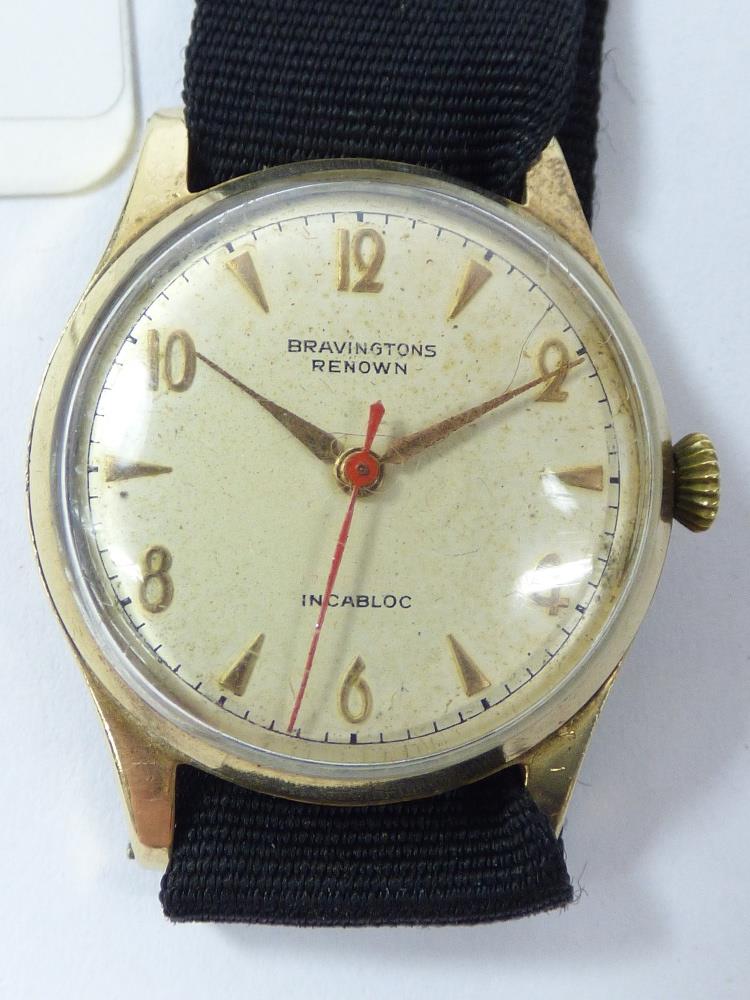 BRAVINGTONS RENOWN 9 ct GOLD GENTLEMAN'S WATCH, TOTAL WEIGHT 27.88 grams