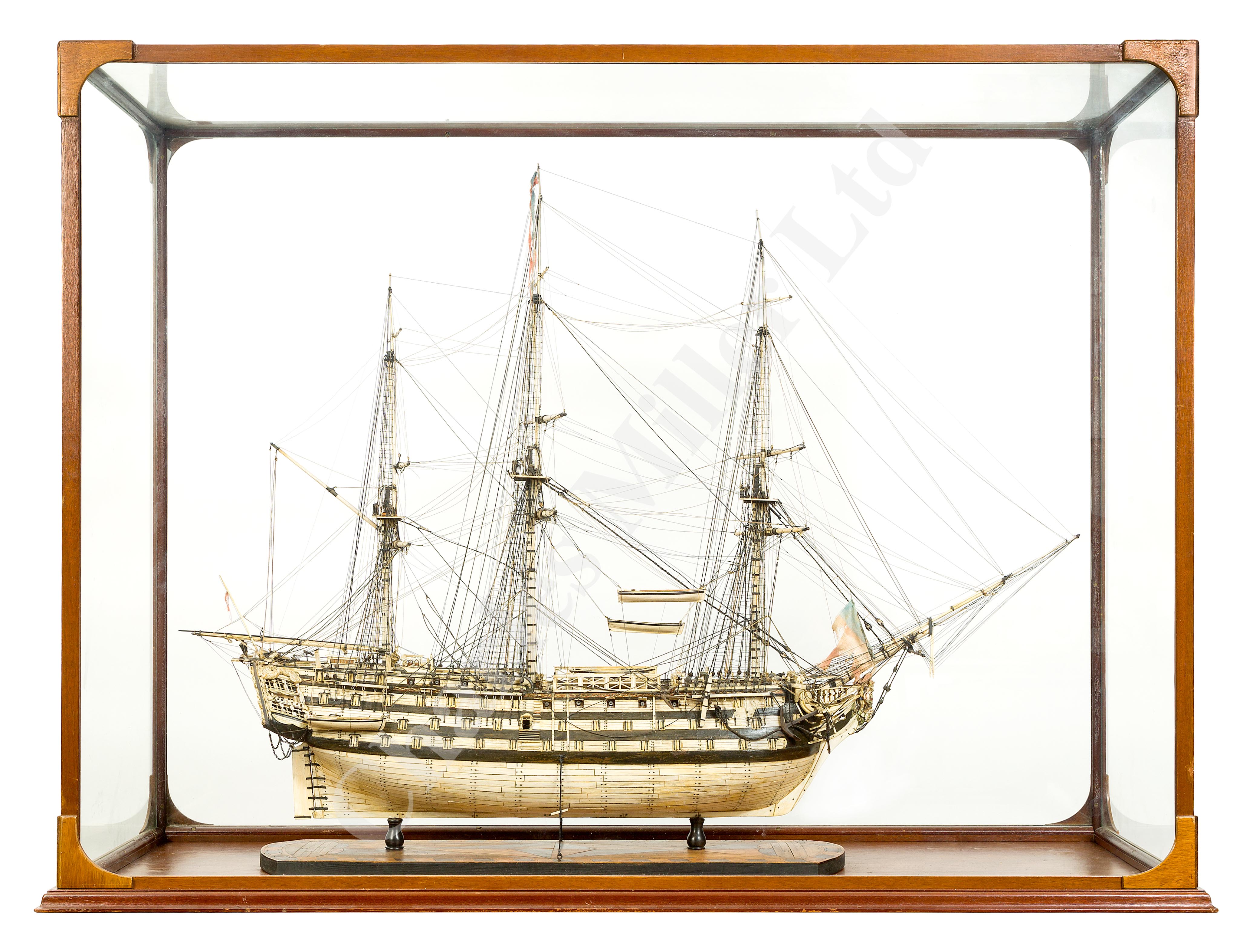 AN IMPRESSIVELY LARGE NAPOLEONIC PRISONER-OF-WAR-STYLE BONE AND WOOD ...