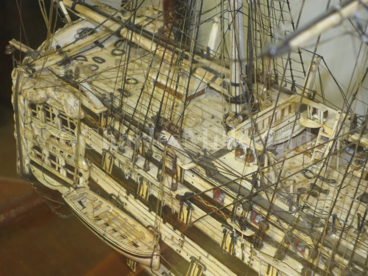AN IMPRESSIVELY LARGE NAPOLEONIC PRISONER-OF-WAR-STYLE BONE AND WOOD ...
